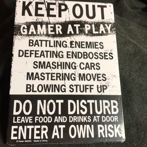 Wall Decor | 8 X 11 Metal Sign Keep Out Gamer At Play | Poshmark